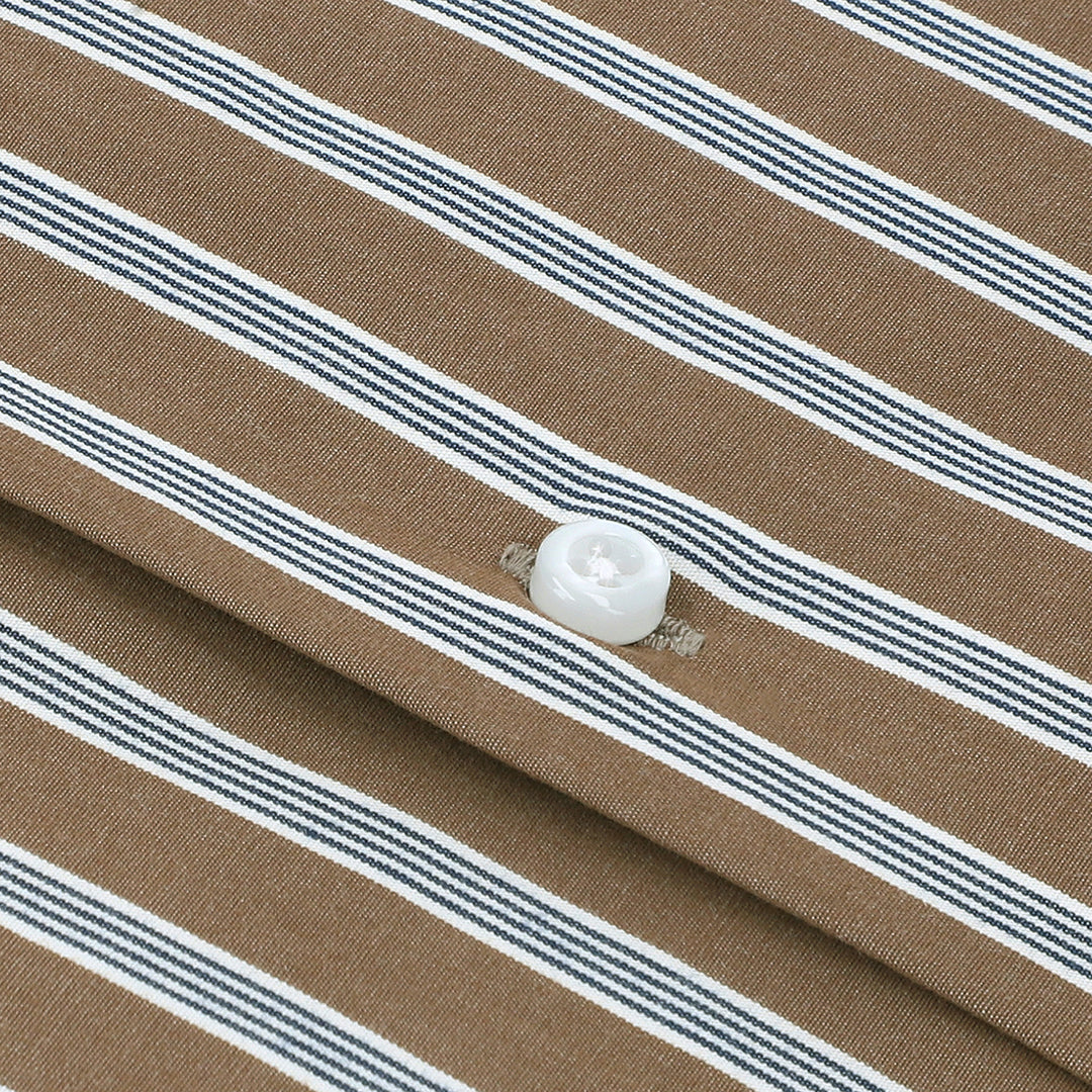 Brown Broad With Black Pin Self Stripes OL-377