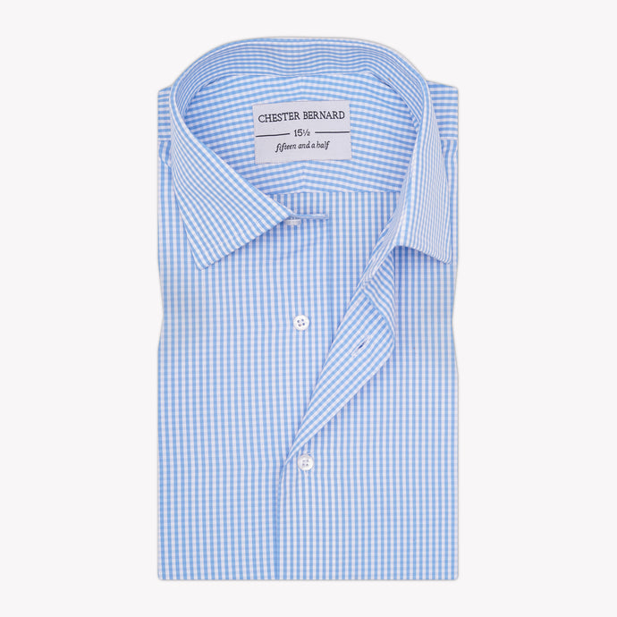 Sky Blue Micro Check Formal Shirt – Chester Bernard
